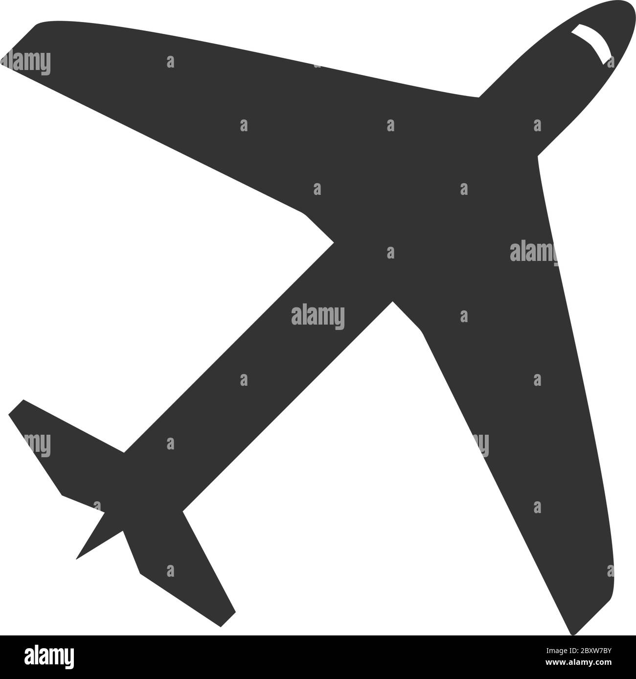 Airplane. Black Icon Flat on white background Stock Vector Image & Art ...