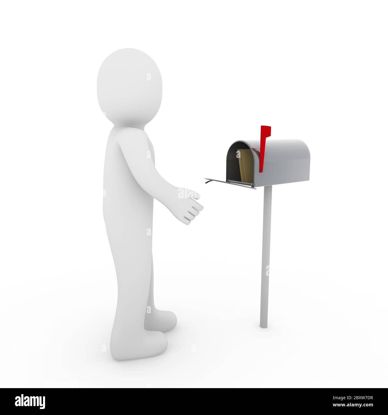 3d human mailbox letter Stock Photo - Alamy