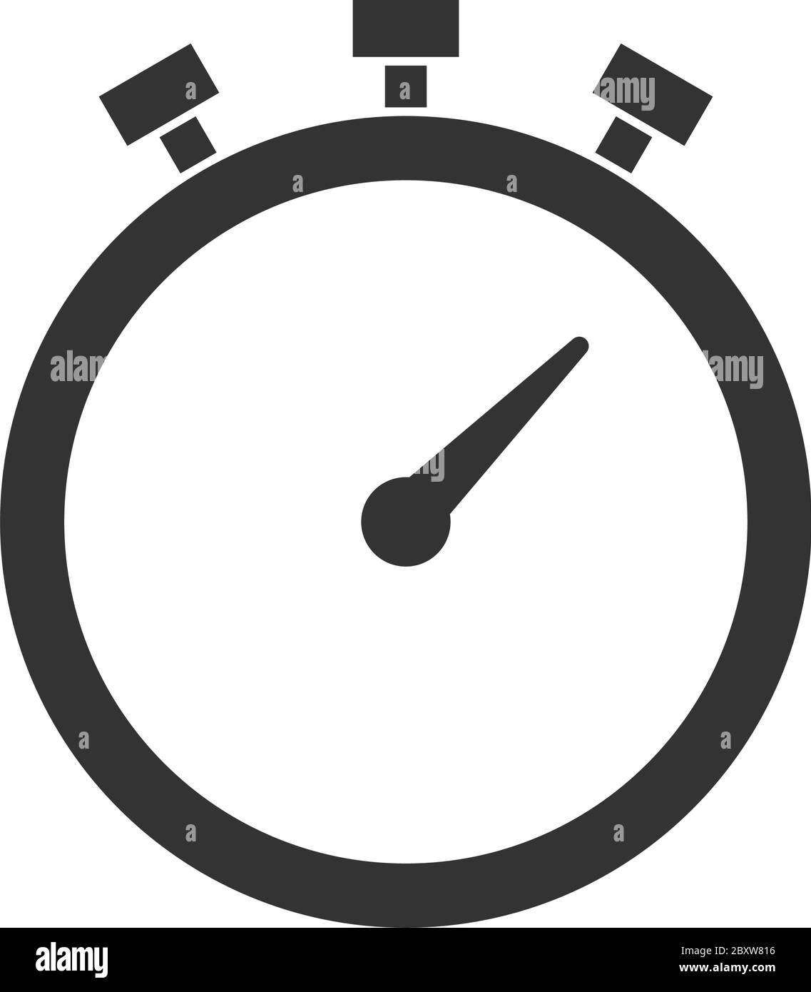 Stopwatch. Black Icon Flat on white background Stock Vector Image & Art ...