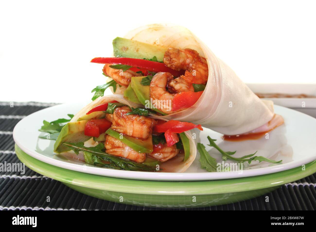 King Prawn - Avocado Wrap Stock Photo - Alamy