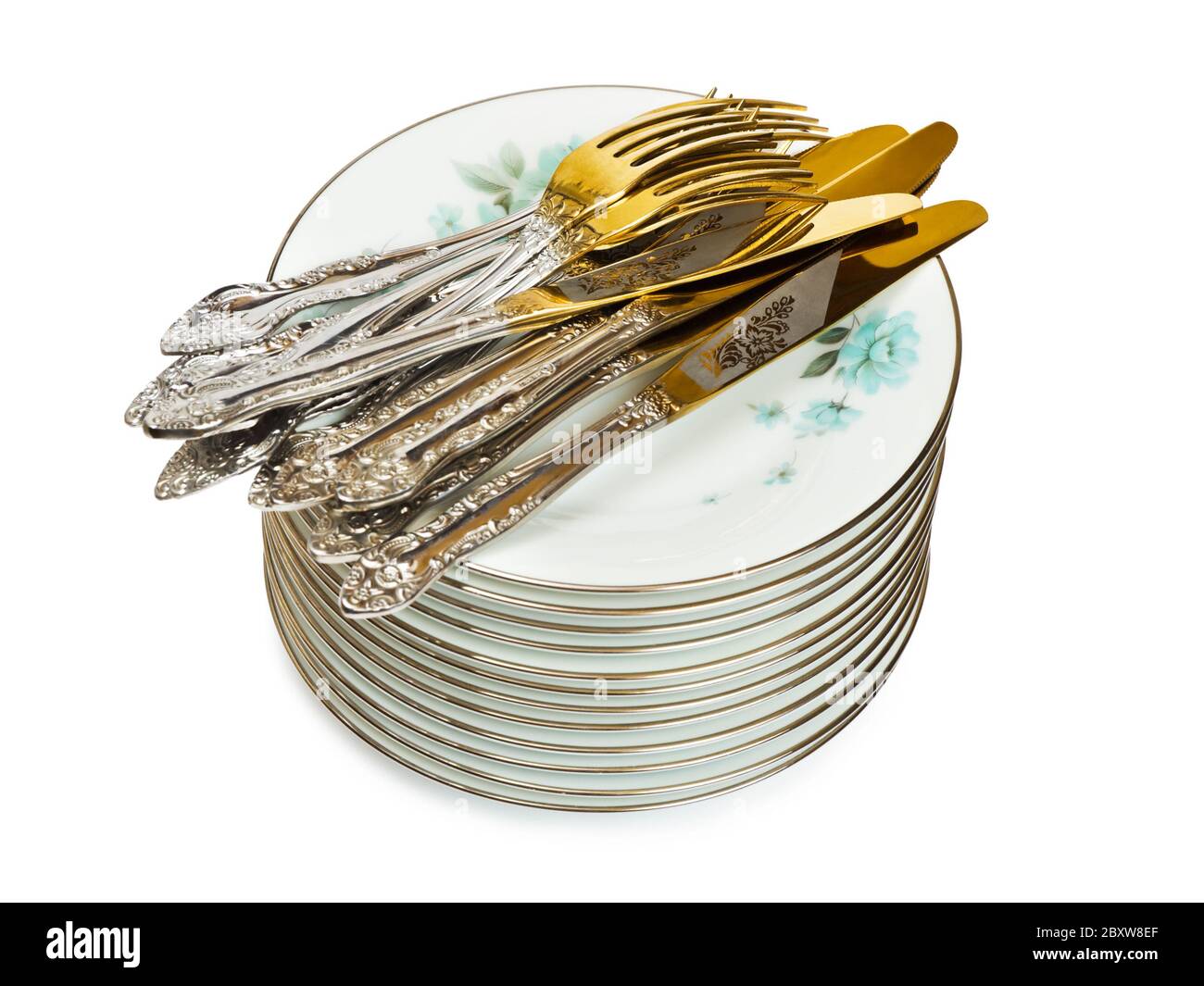 Stack of dishware Stock Photo - Alamy