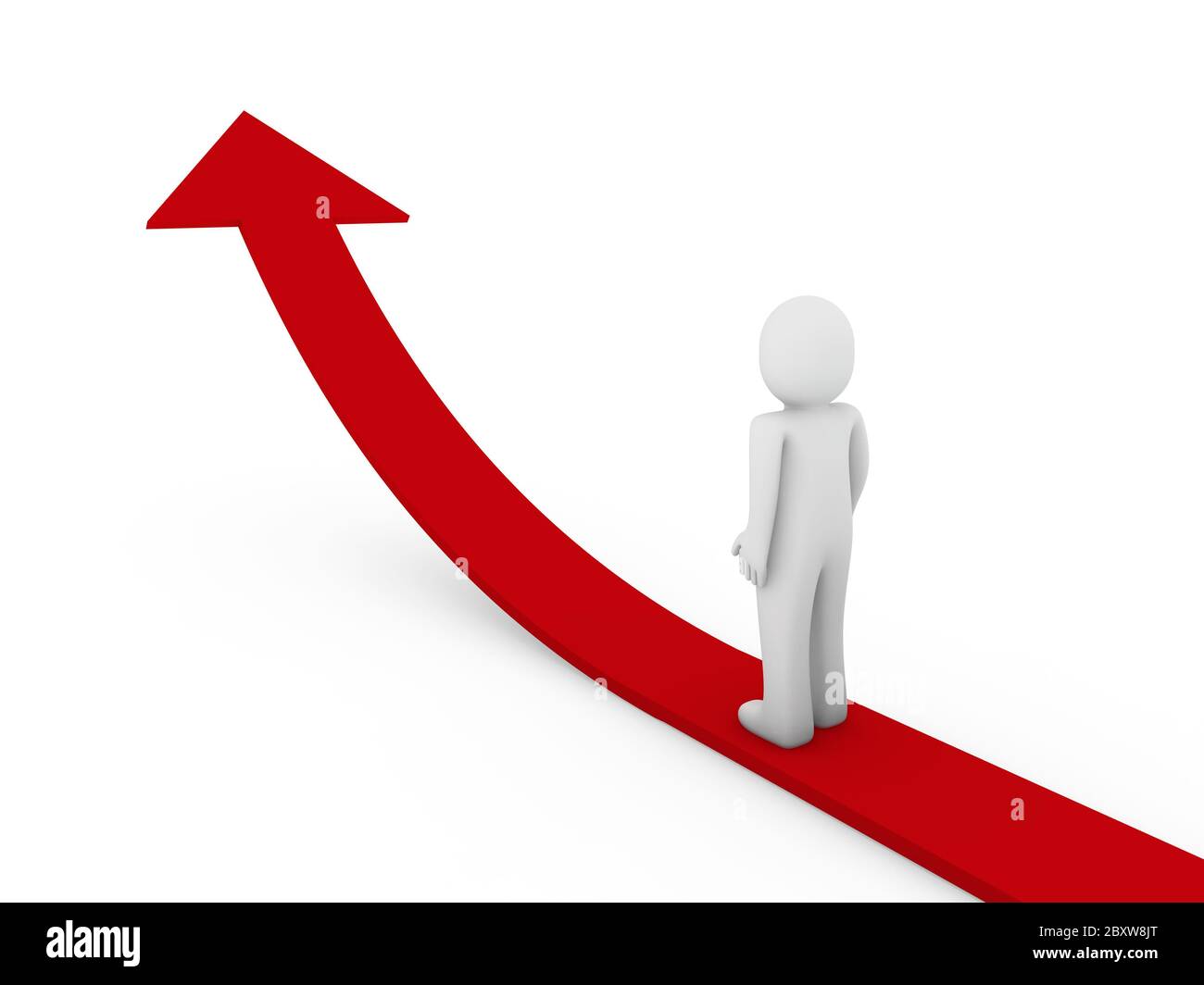 3d human red arrow growth hi-res stock photography and images - Alamy