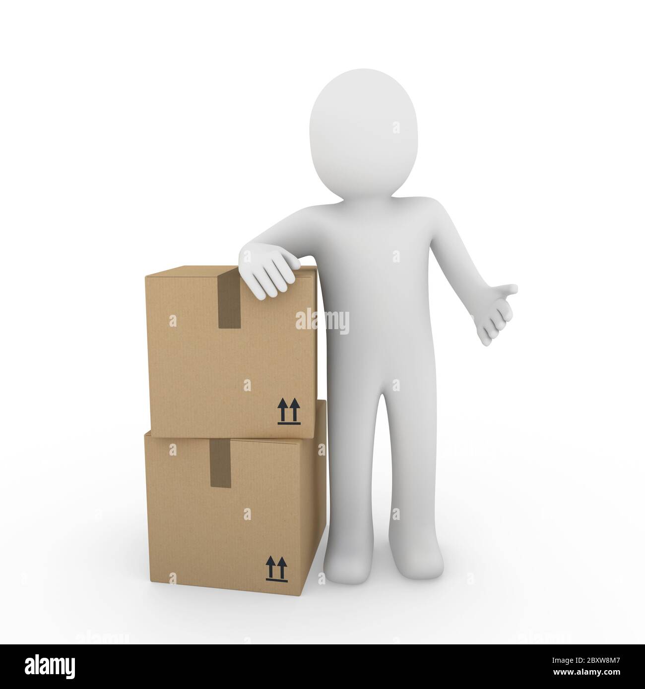 3d human shipping package Stock Photo - Alamy