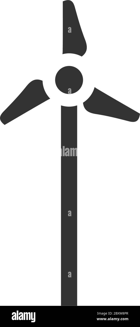 Windmill. Black Icon Flat on white background Stock Vector Image & Art ...