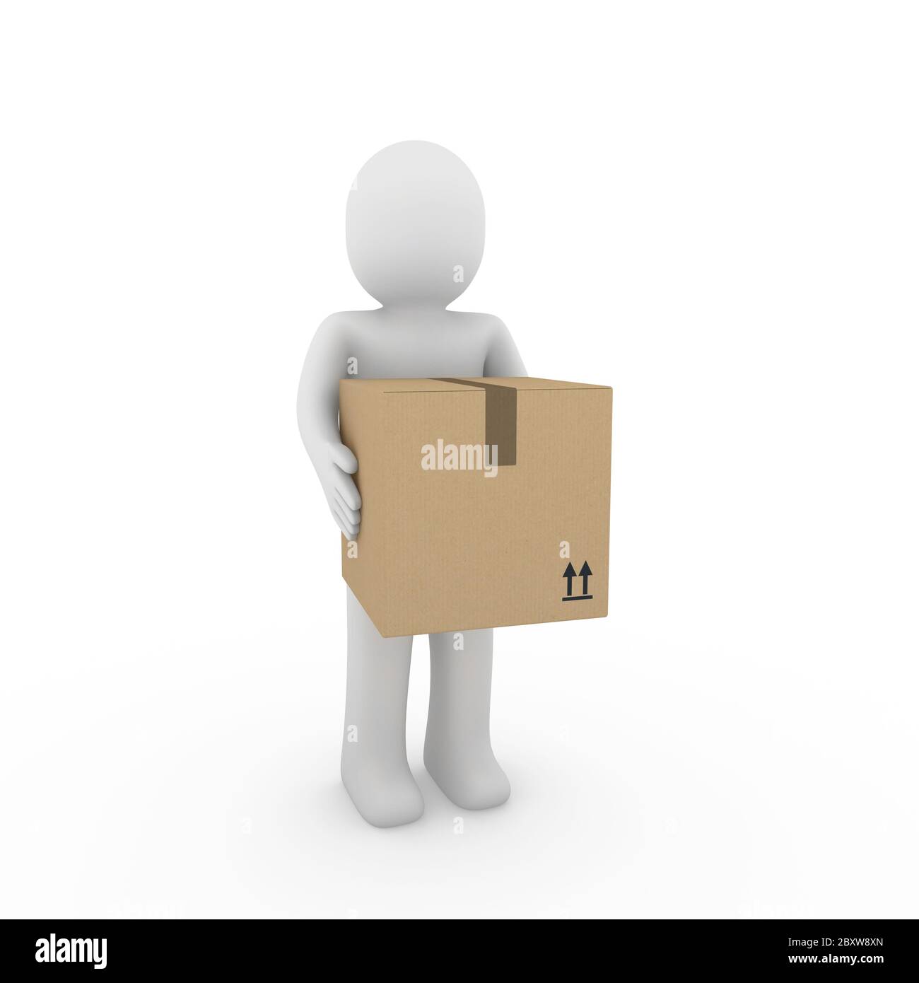 3d human package shipping Stock Photo - Alamy
