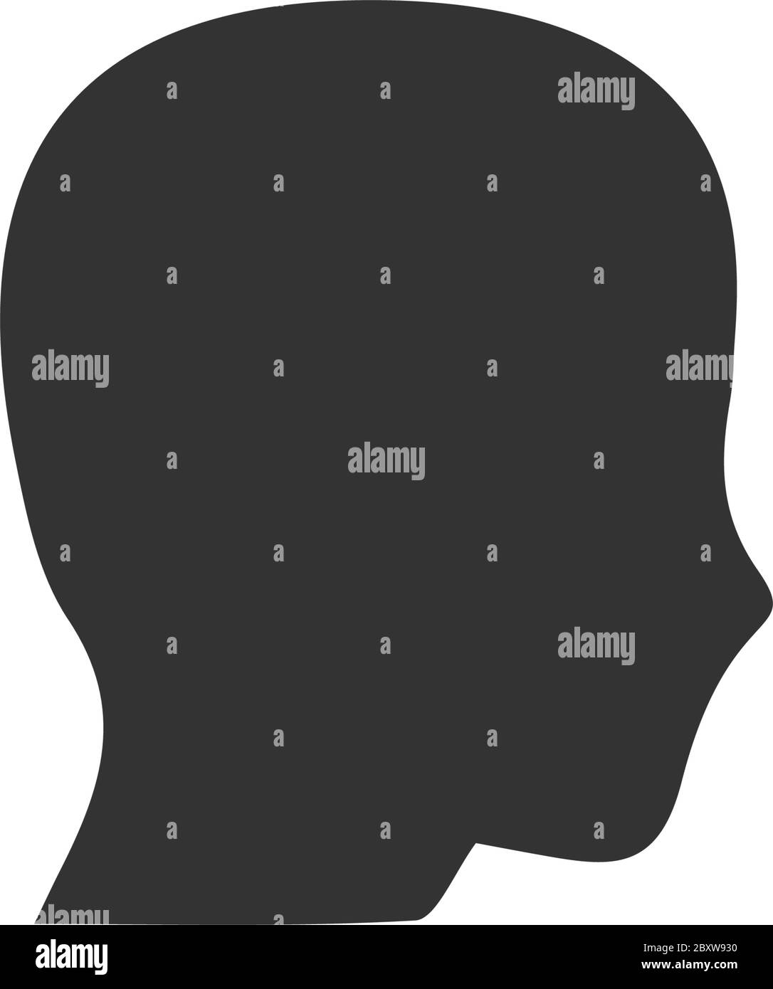 Head. Black Icon Flat on white background Stock Vector Image & Art - Alamy