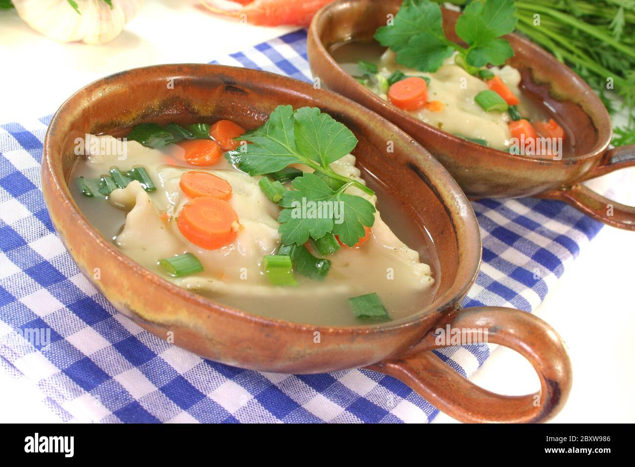 Soup with swabian pockets hi-res stock photography and images - Alamy