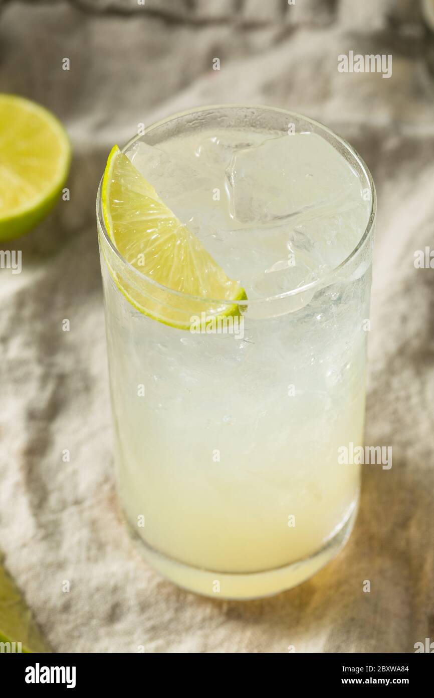 Boozy Alcoholic Lime Gin Rickey Cocktail with Soda Stock Photo - Alamy