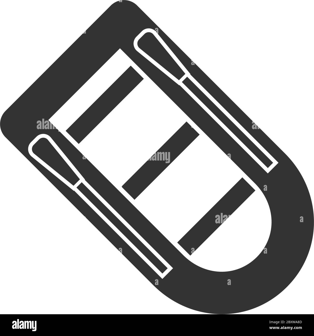 Rowing boat. Black Icon Flat on white background Stock Vector Image ...