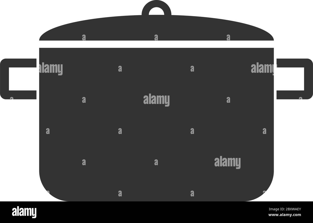 Pot. Black Icon Flat on white background Stock Vector Image & Art - Alamy