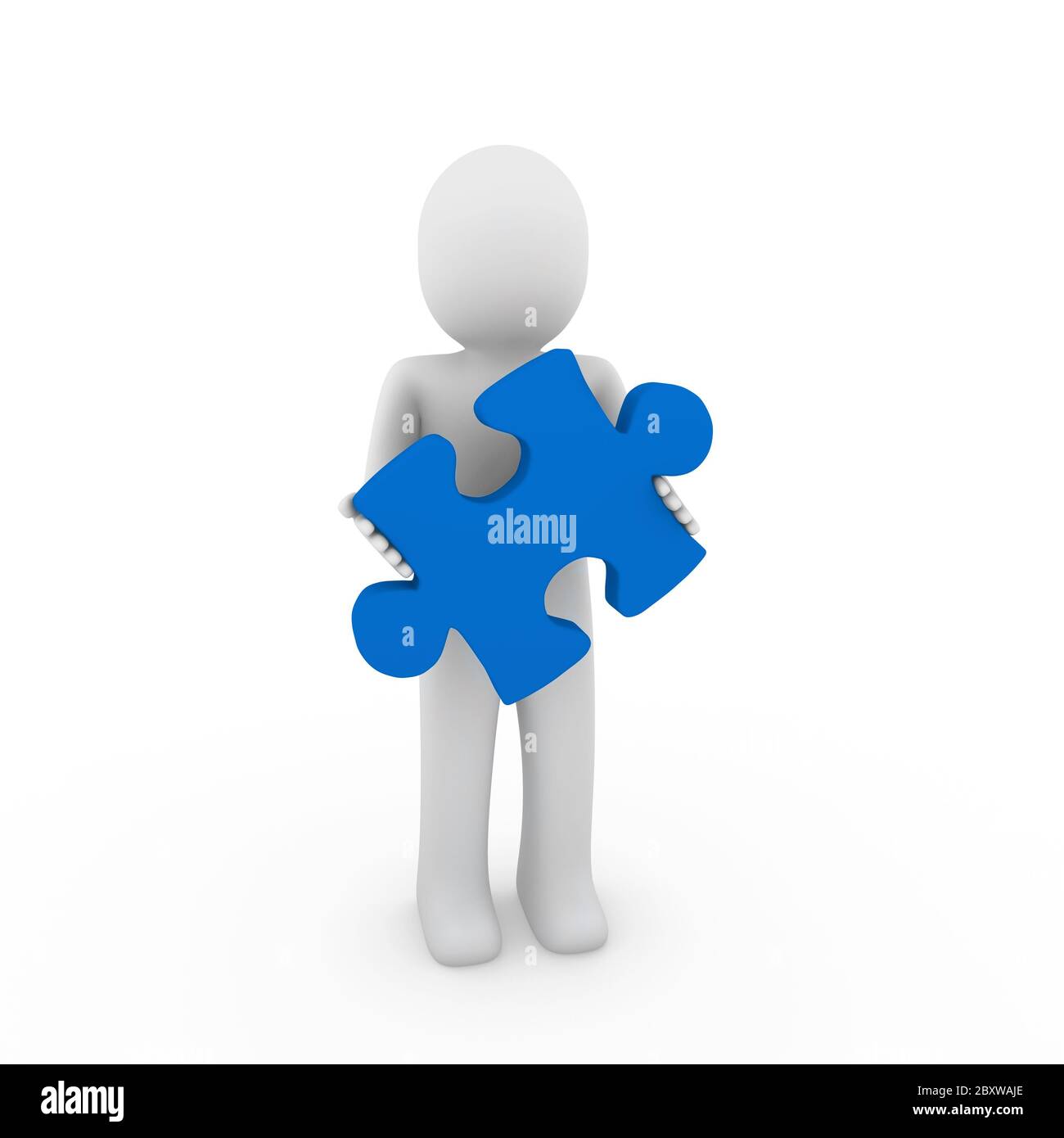 3d human blue puzzle Stock Photo - Alamy
