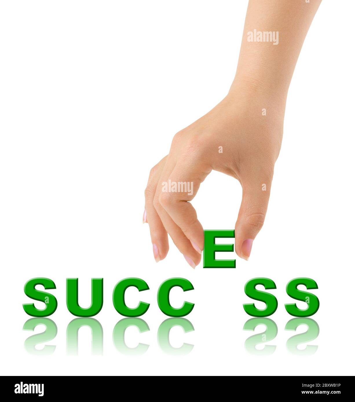 Hand and word Success Stock Photo - Alamy
