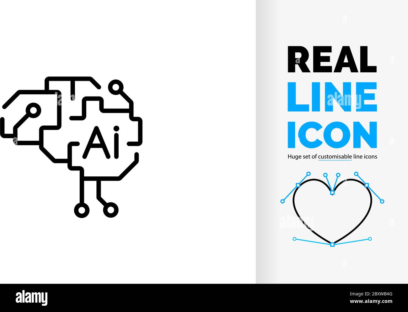 Editable line icon or symbol of ai or artificial intelligence Stock ...