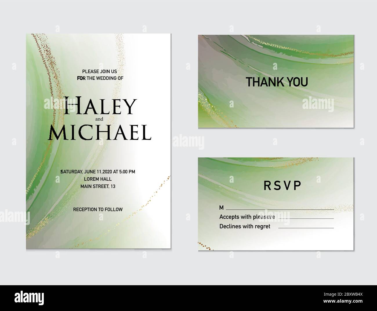 Vector soft green tender texture with liquid flow and gold marble ...