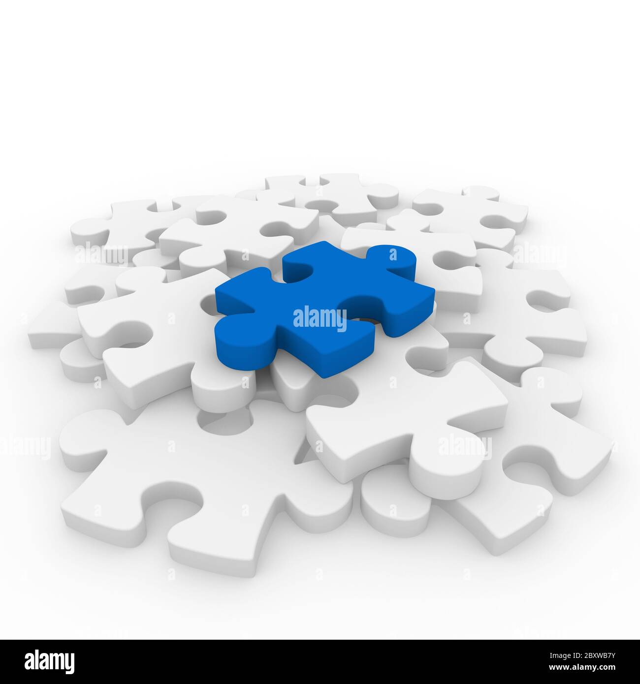 3d puzzle blue white Stock Photo - Alamy
