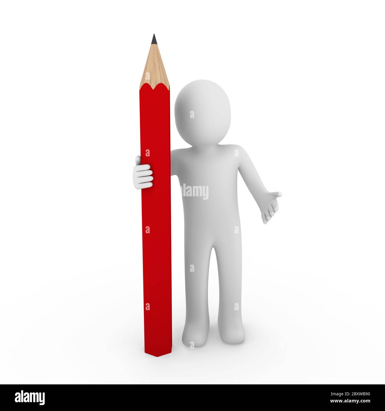 3d human red pencil Stock Photo - Alamy