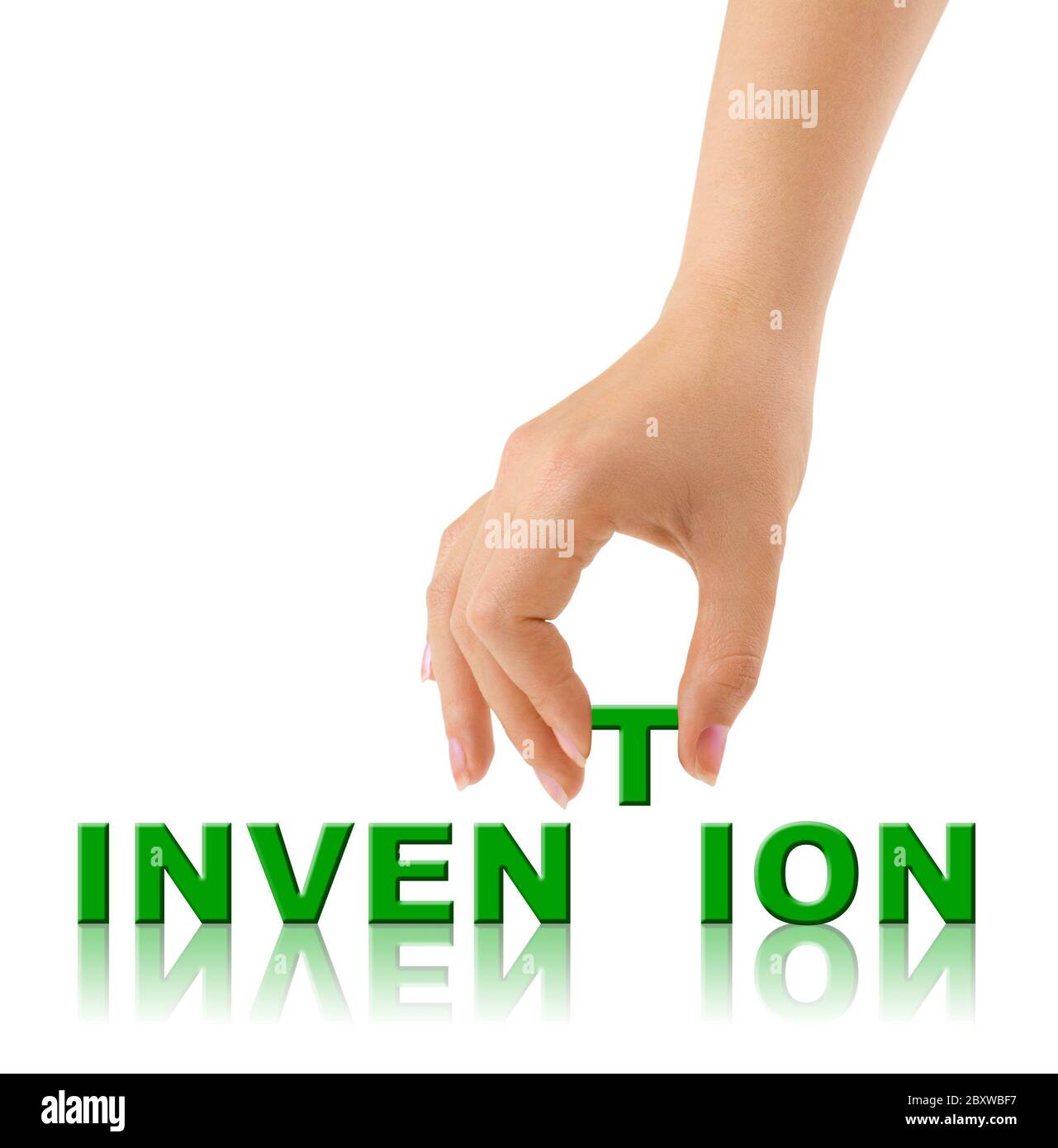 Hand and word Invention Stock Photo - Alamy