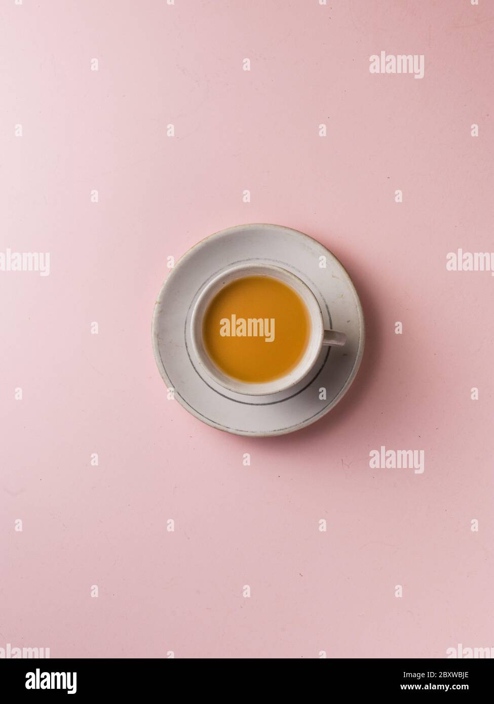 Milk tea and light pink colour background stock image Stock Photo - Alamy