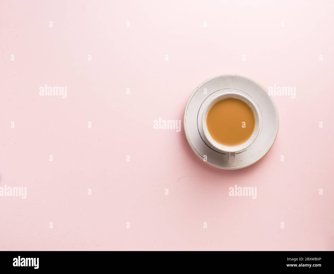 Milk tea and light pink colour background stock image Stock Photo - Alamy