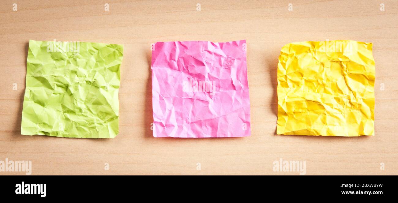 Paper reminders on the background Stock Photo - Alamy