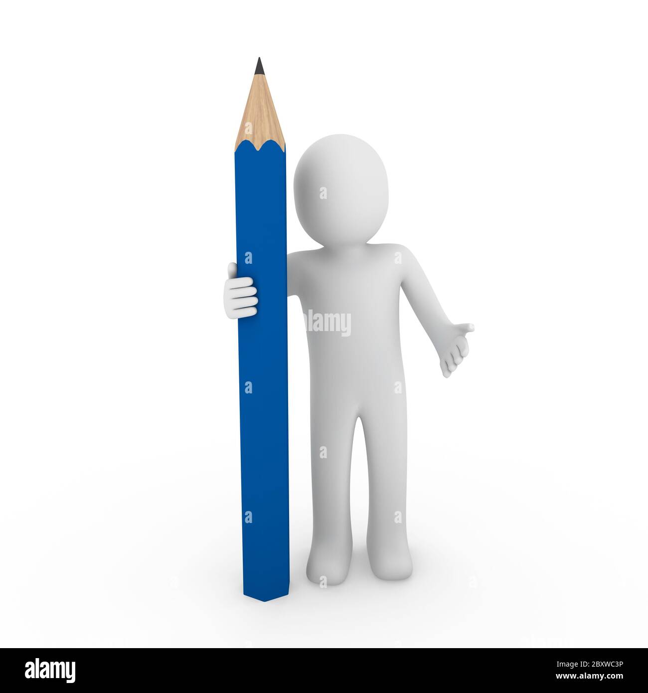 3d human pencil blue Stock Photo - Alamy