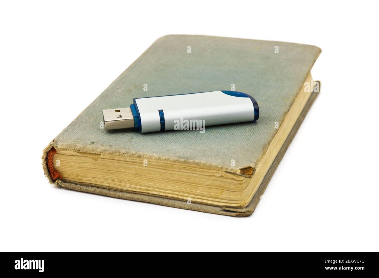 Retro book and flash memory Stock Photo - Alamy