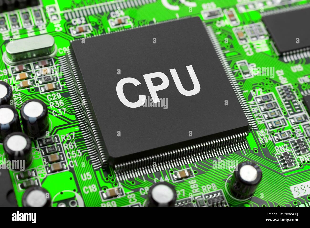 Macro of computer chip Stock Photo - Alamy
