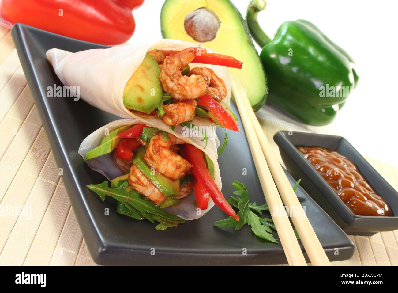 King Prawn - Avocado Wrap Stock Photo - Alamy