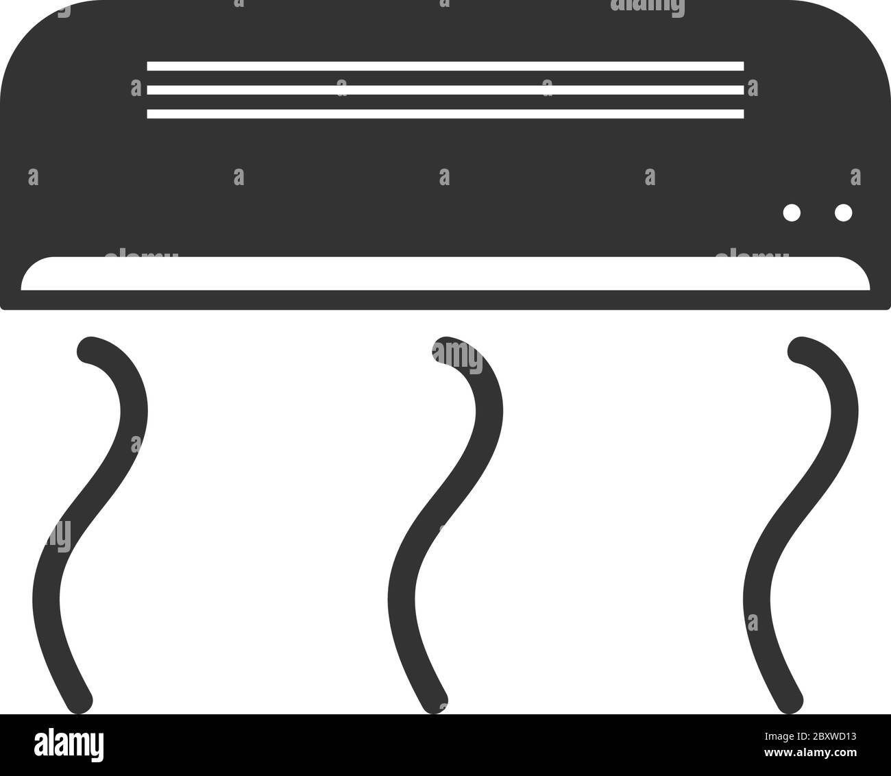 Air conditioning. Black Icon Flat on white background Stock Vector ...
