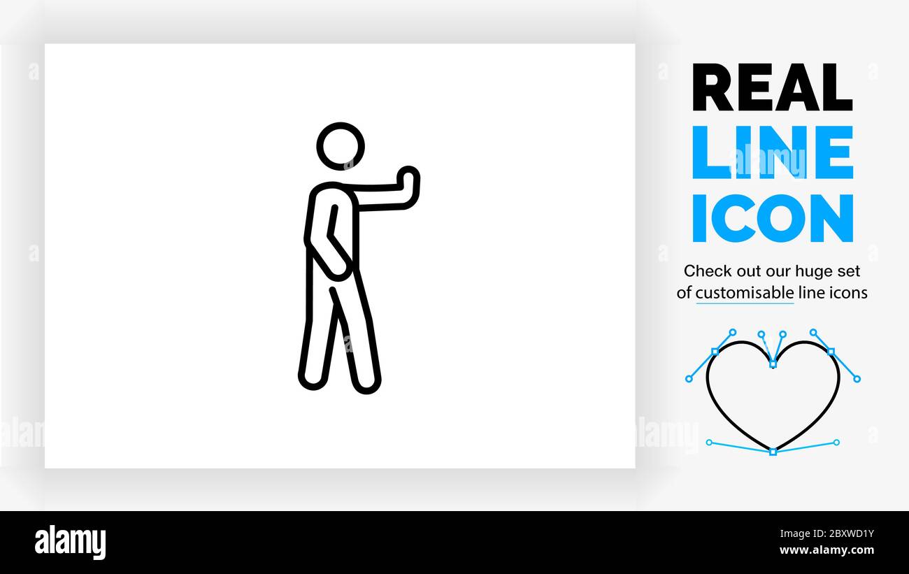 Man pictogram raising hand icon hi-res stock photography and images - Alamy
