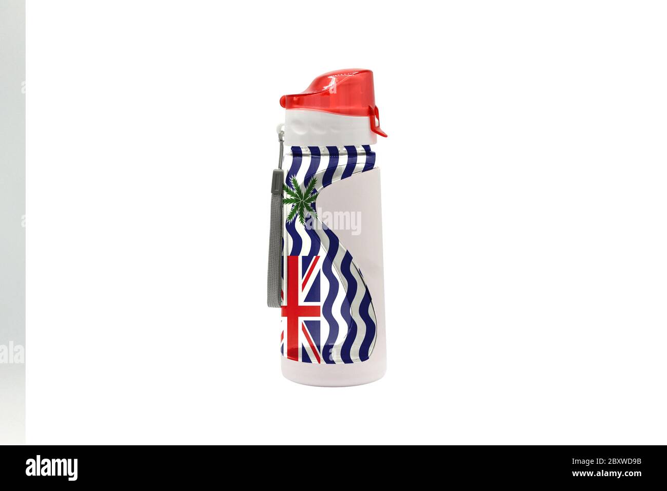 Sports Water Bottle with flag British Territory in the Indian Ocean on ...