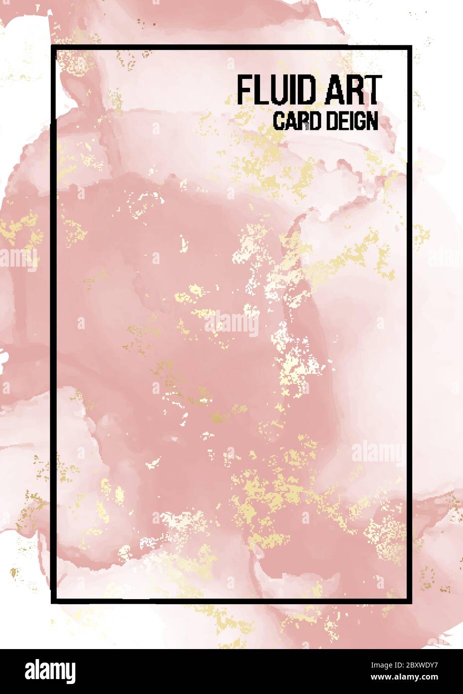 Vector contrast pink rose soft marble poster, pastel alcohol ink ...
