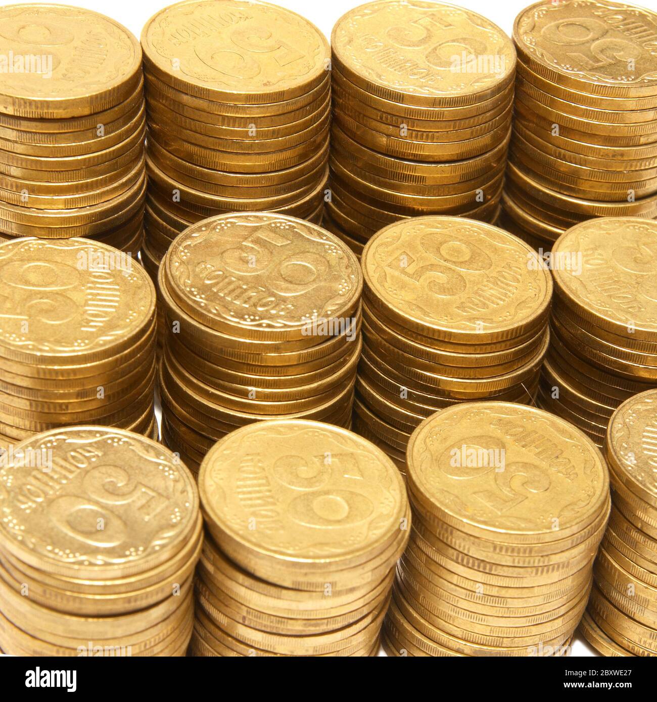 Stack of golden coins Stock Photo - Alamy