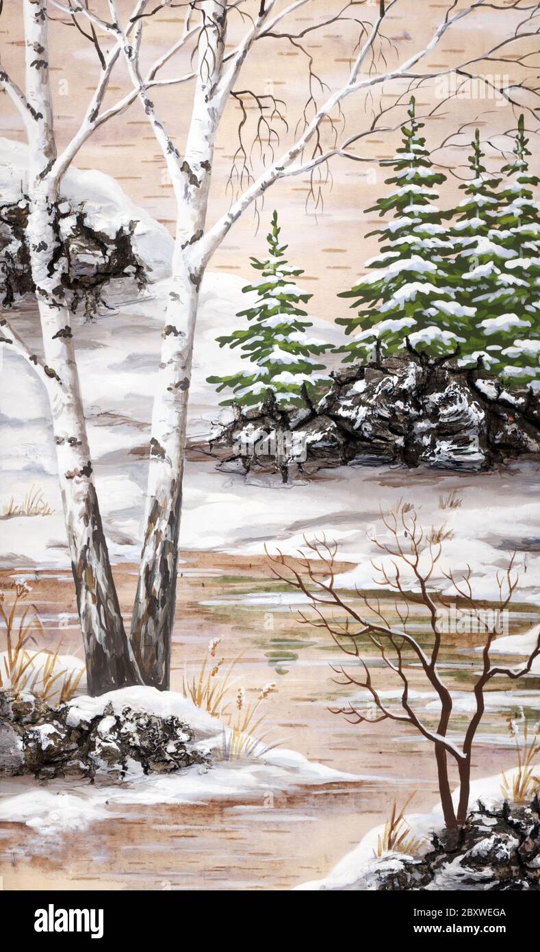 Winter Siberian landscape Stock Photo - Alamy