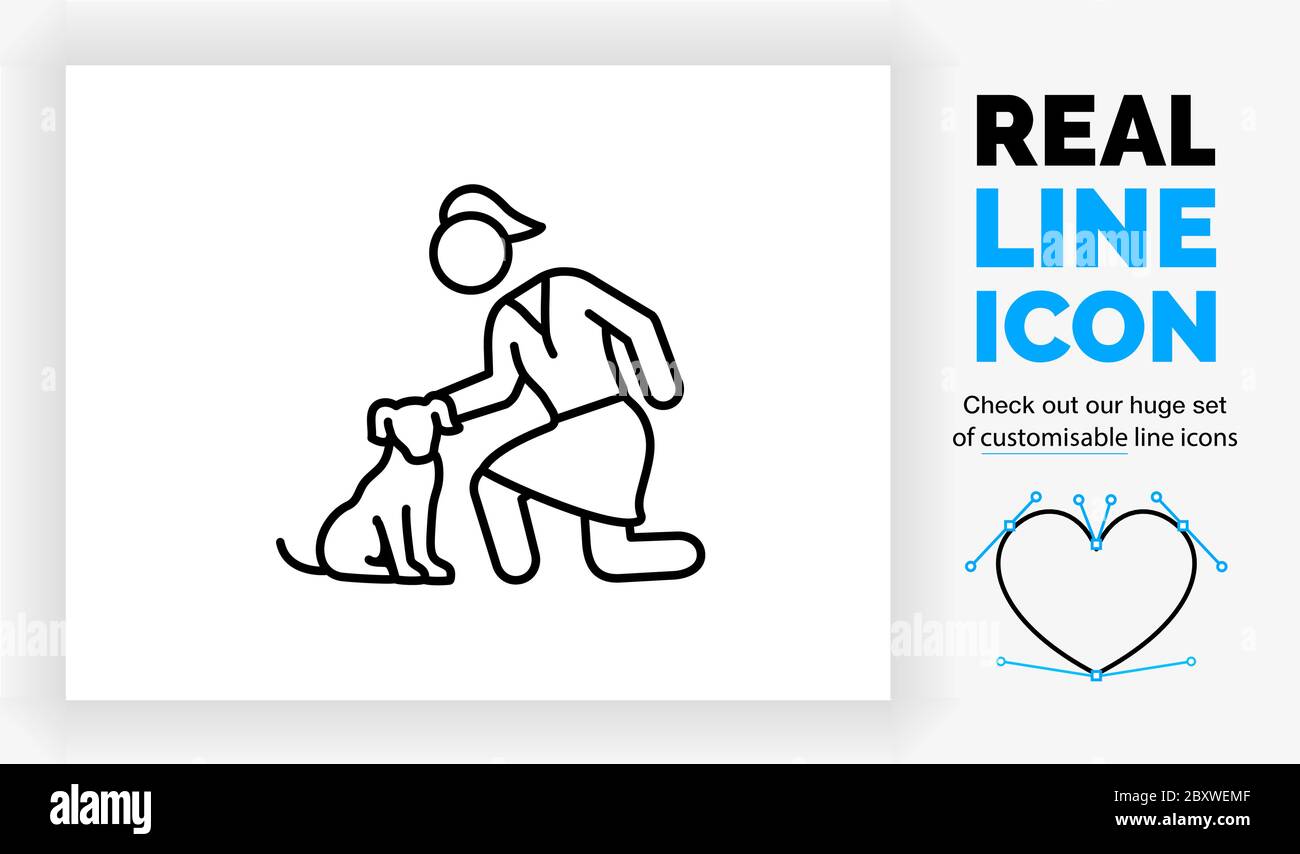 Family dog line icon Cut Out Stock Images & Pictures - Alamy