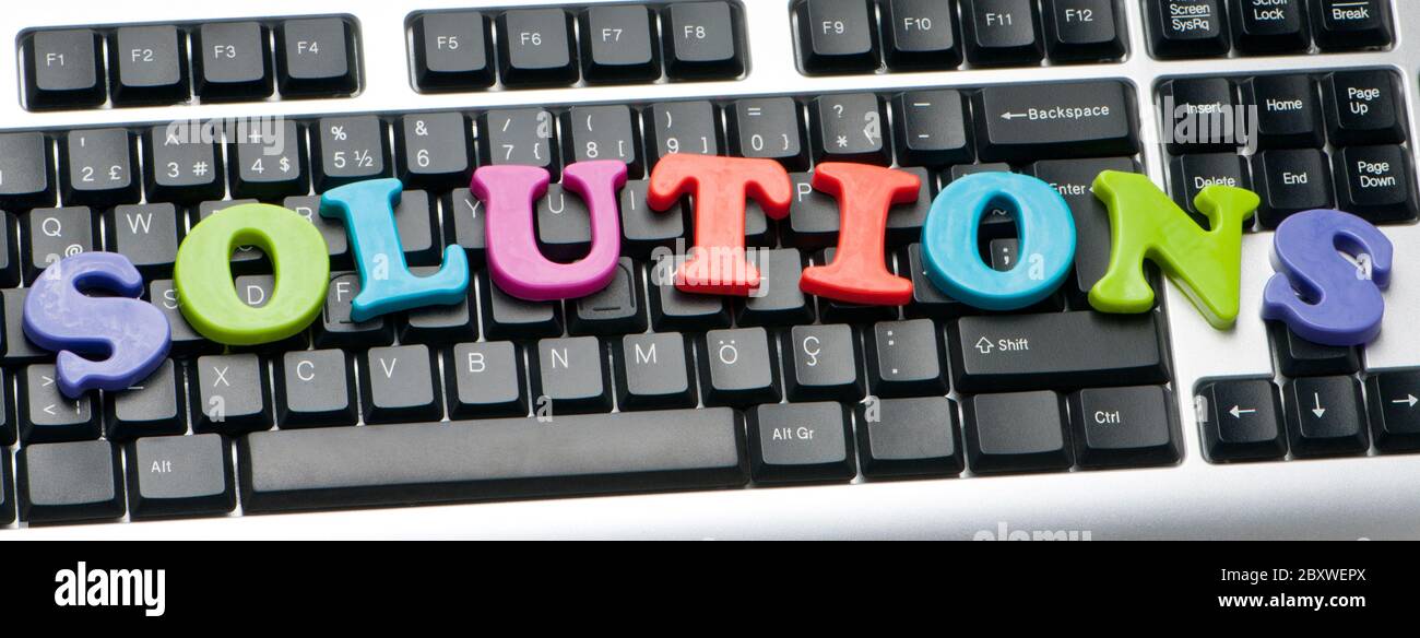 Solution concept with keyboard Stock Photo - Alamy