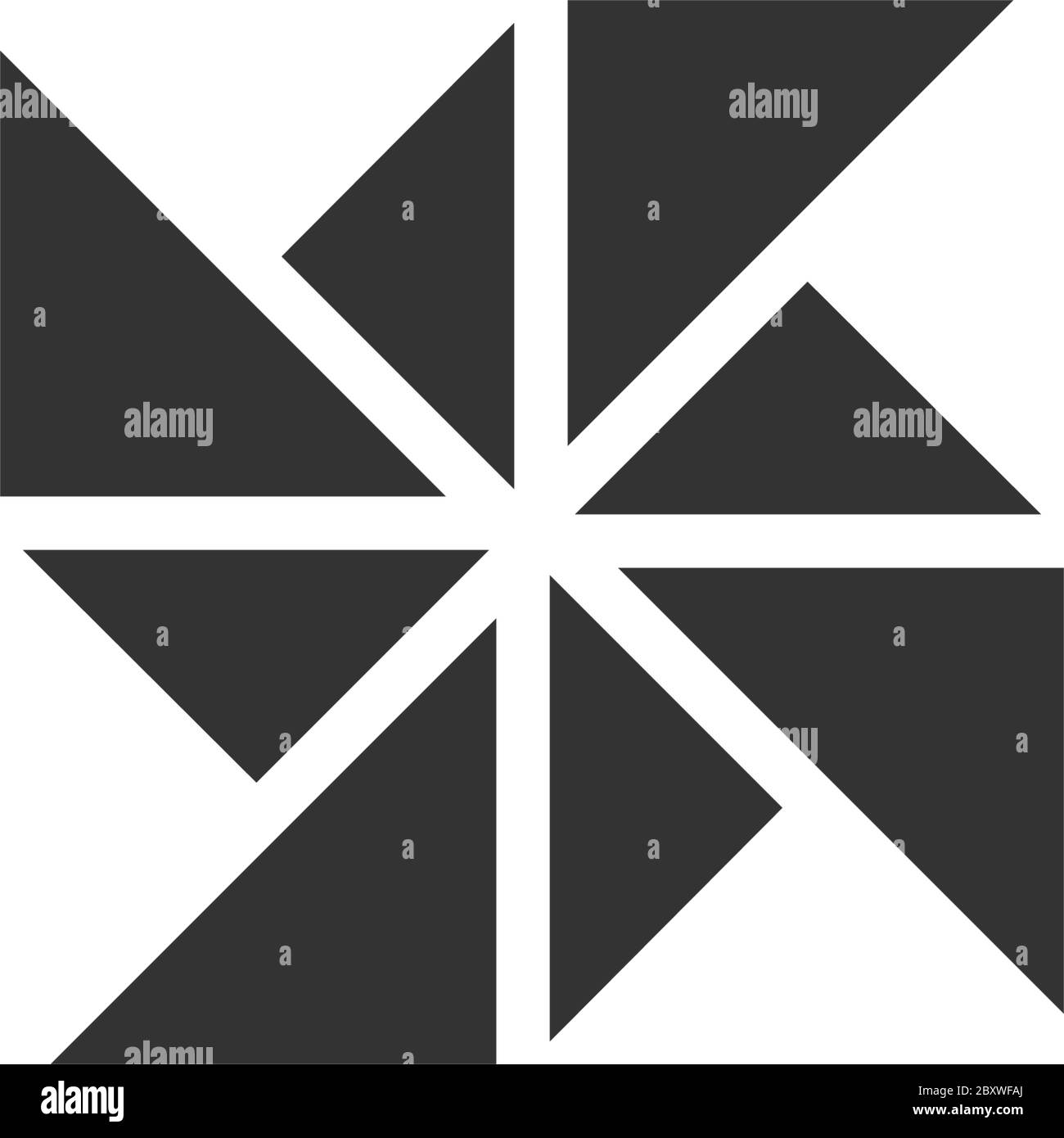 Paper Windmill. Black Icon Flat on white background Stock Vector Image ...