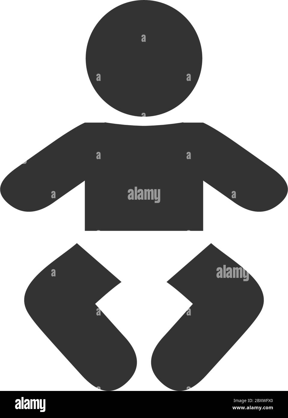 Baby. Black Icon Flat on white background Stock Vector Image & Art - Alamy