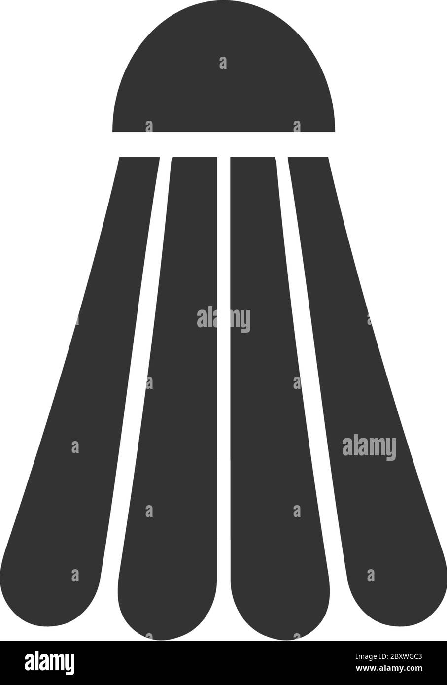 Badminton Shuttlecock. Black Icon Flat on white background Stock Vector ...