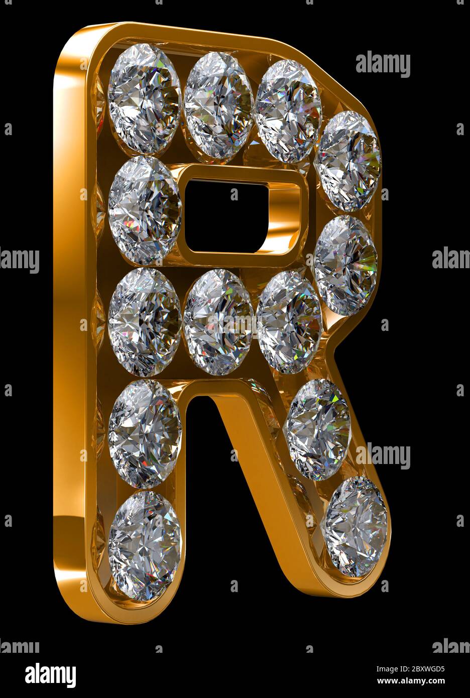 Alphabet R In Diamond