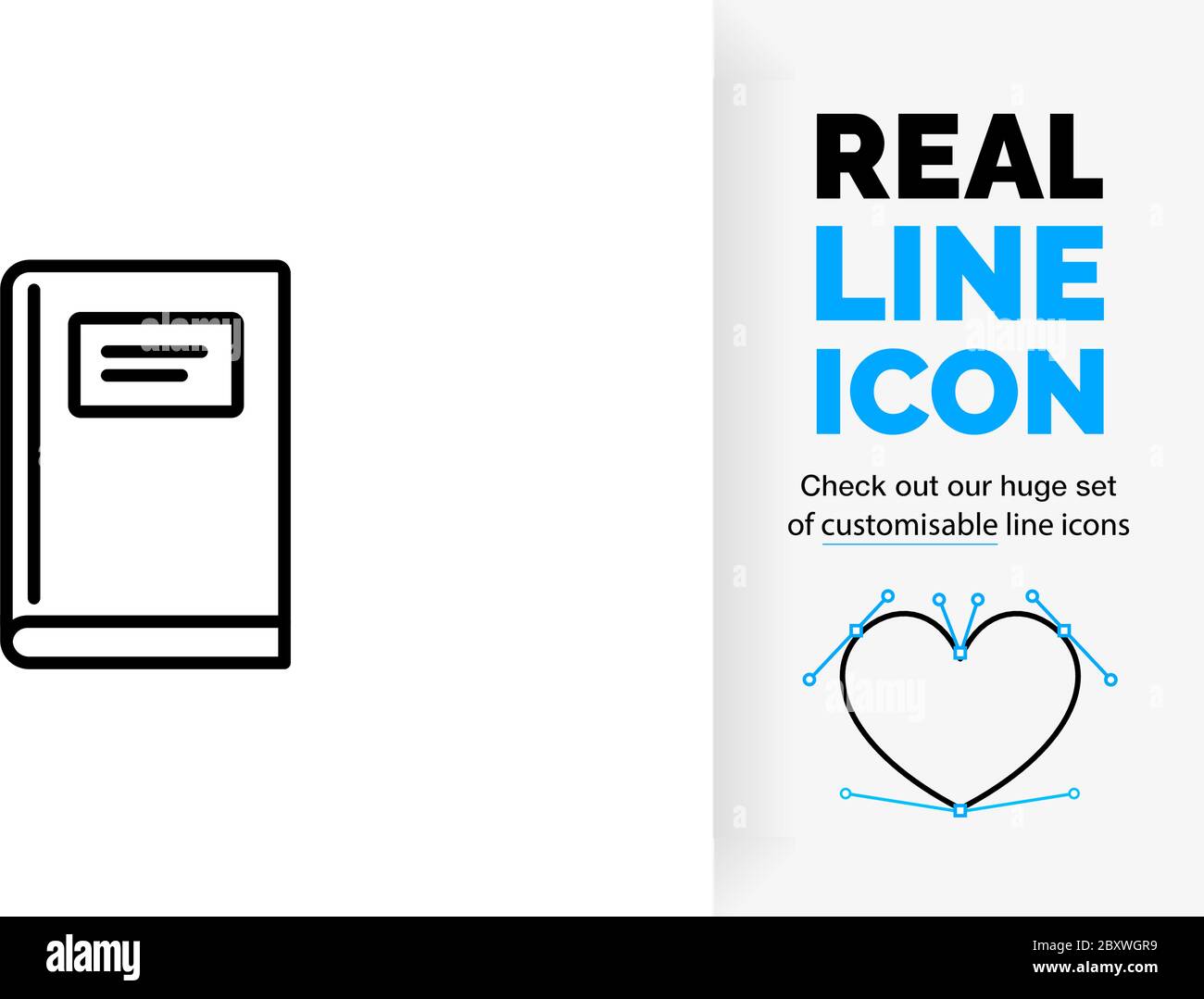 editable real line icon of a notebook Stock Vector Image & Art - Alamy