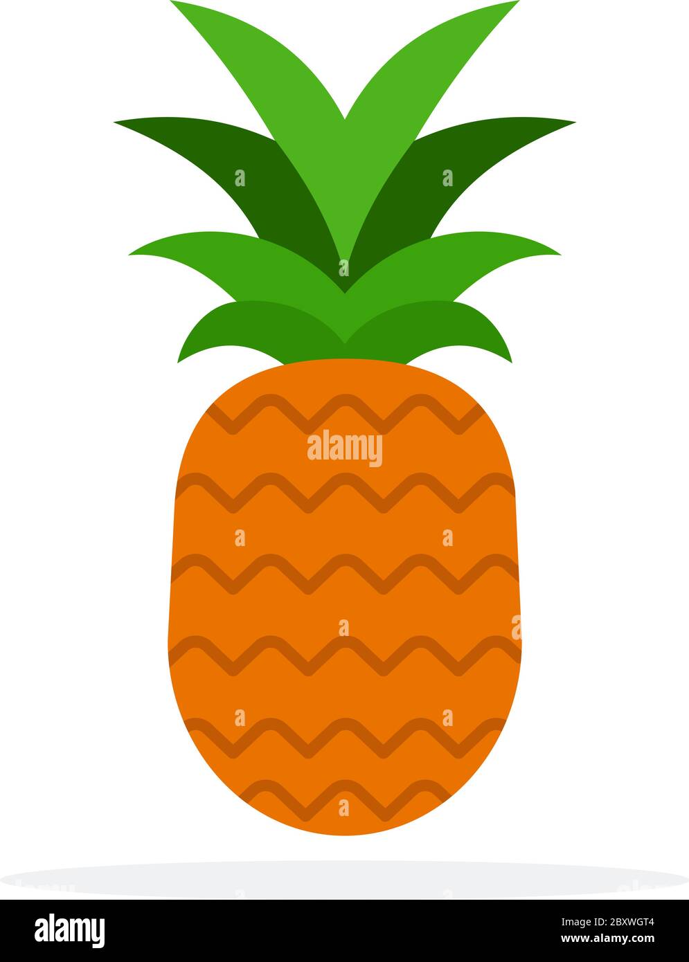 Pineapple vector flat material design isolated object on white ...