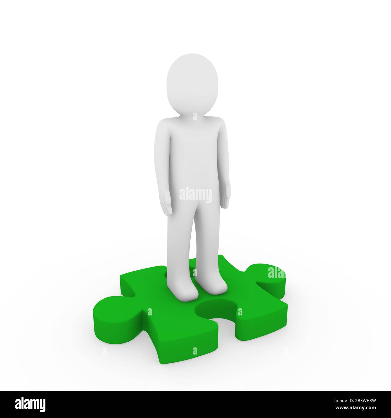 3d human puzzle green Stock Photo - Alamy