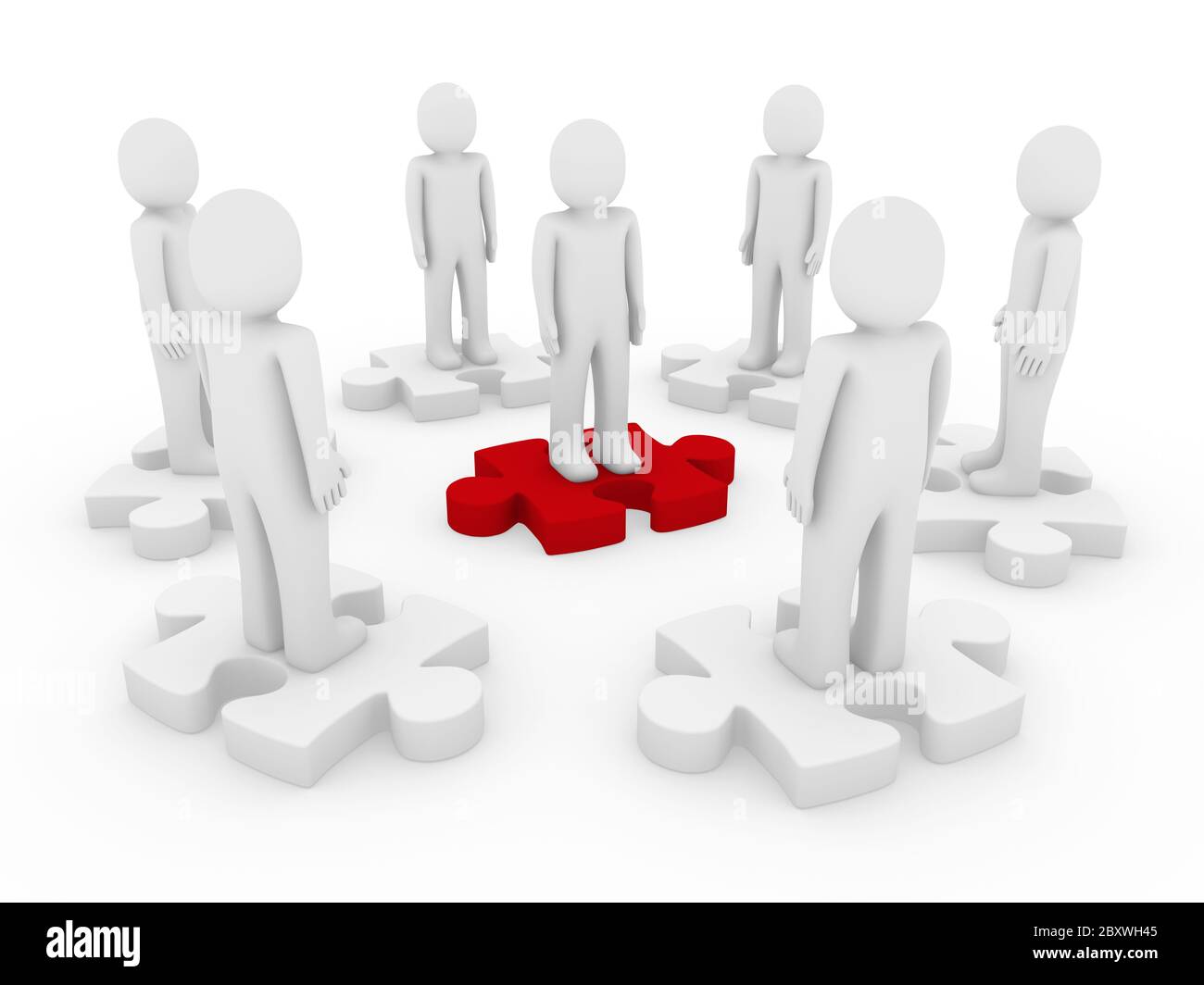 3d men puzzle circle Stock Photo - Alamy