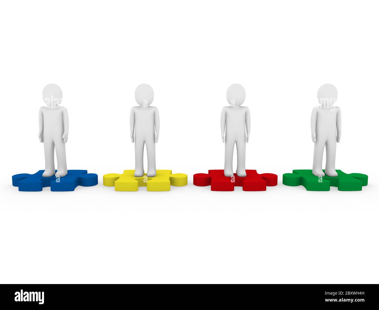 3d men puzzle teamwork Stock Photo - Alamy