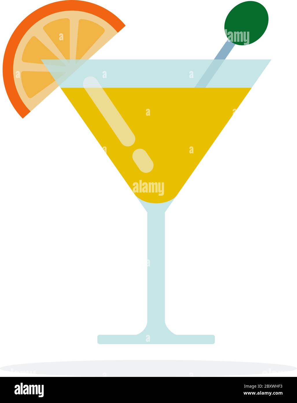 Tropical cocktail vector flat material design isolated object on white ...