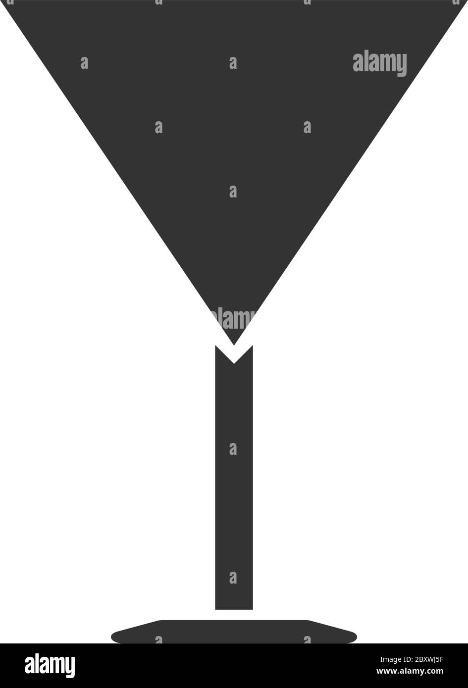 Martini Glass. Black Icon Flat on white background Stock Vector Image ...