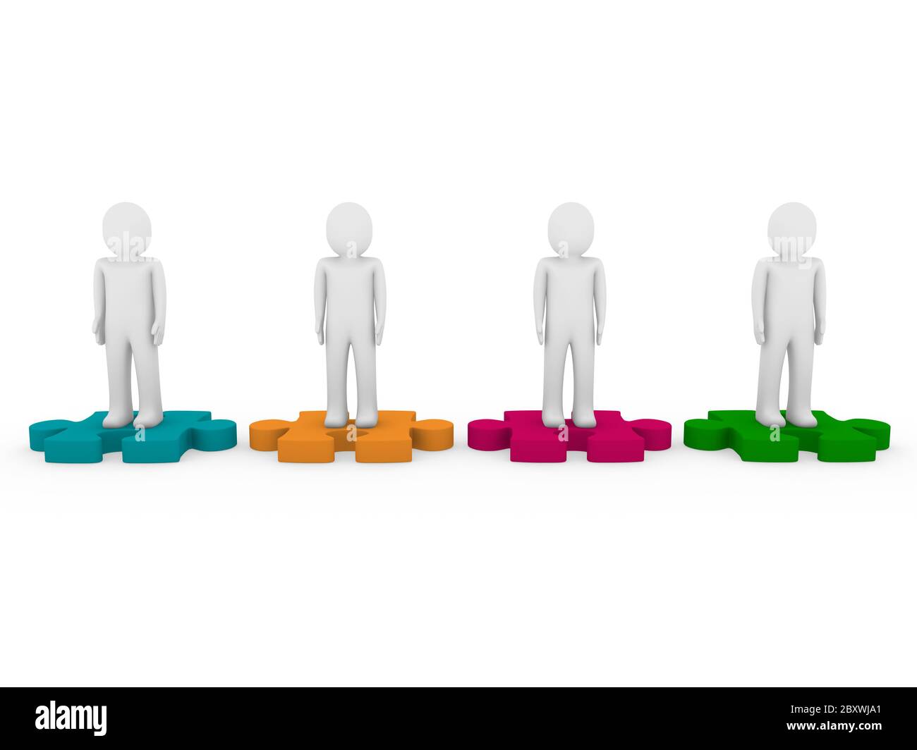 3d men puzzle teamwork Stock Photo - Alamy