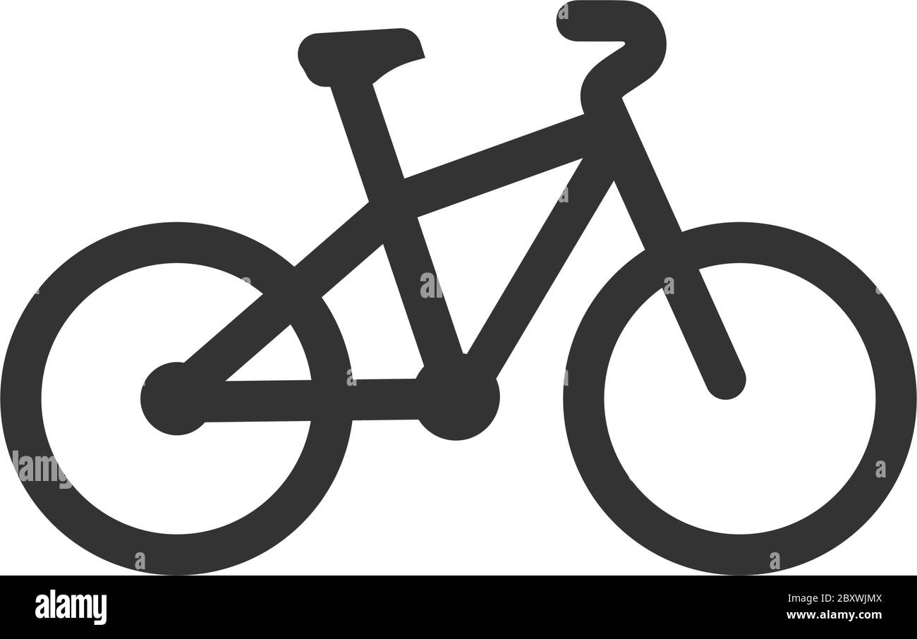 Bicycle. Black Icon Flat on white background Stock Vector Image & Art ...
