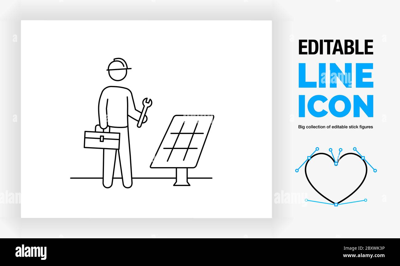 Fixing solar panel Stock Vector Images - Alamy